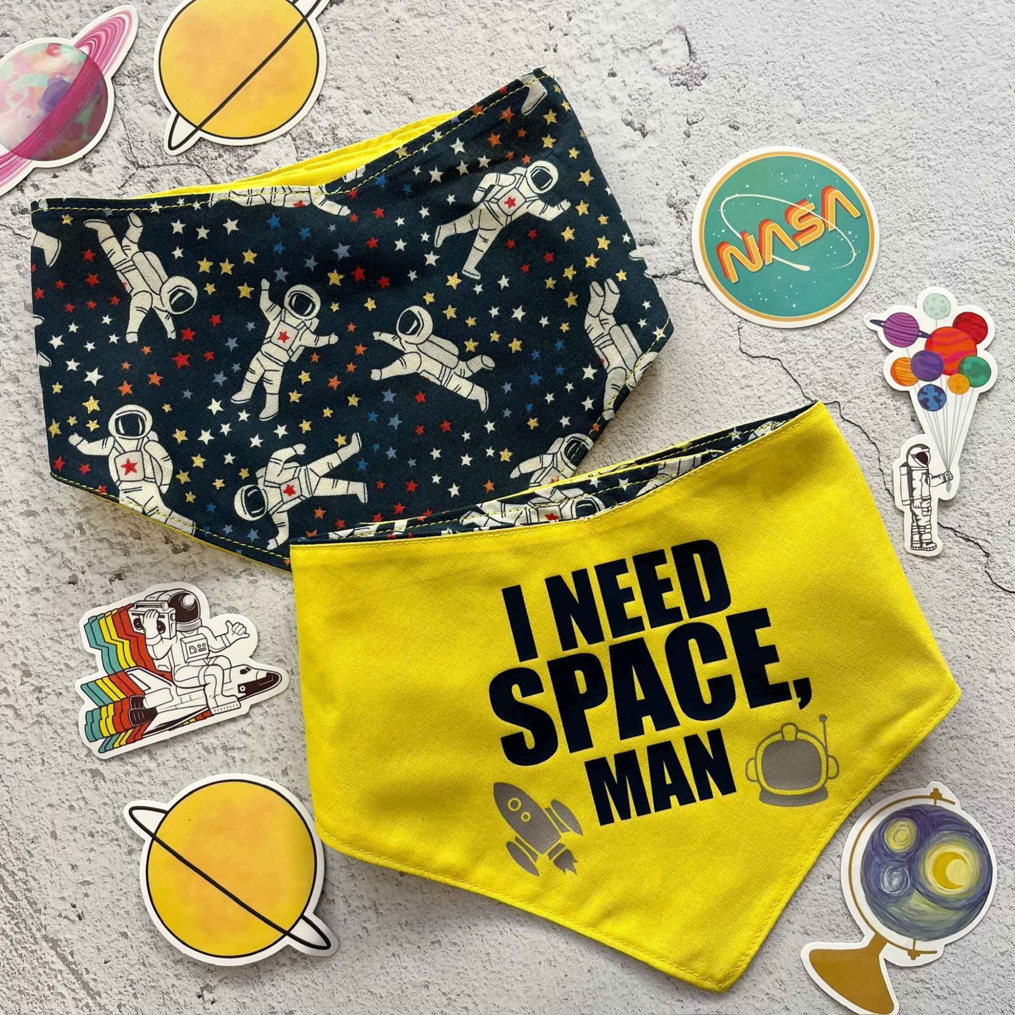 Give Me Space Man Reversible Dog Bandana | Barkelicious Bakes